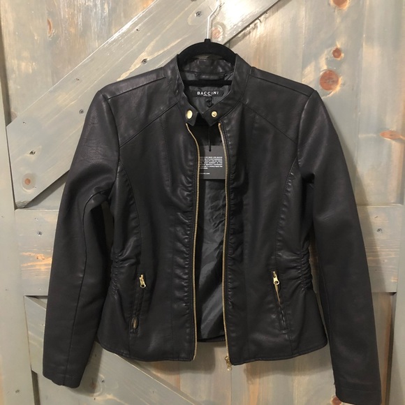 Baccini | Jackets & Coats | Baccini Faux Leather Jacket Size Ps Nwt ...